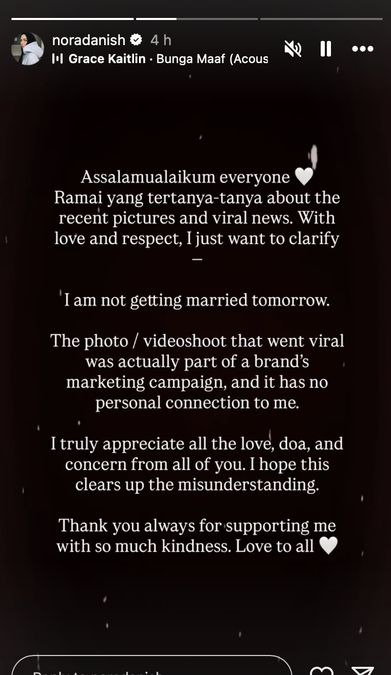 Didakwa Bakal Berkahwin Esok, Nora Danish Tampil Bersuara - “Saya Ingin ...